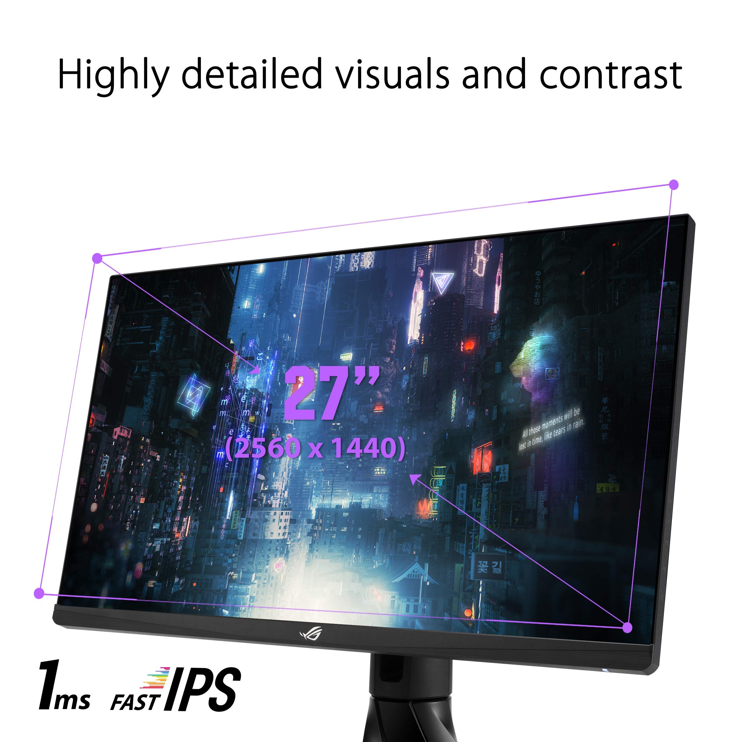 ASUS ROG Strix XG27AQ 27 inches HDR Gaming Monitor, 1440P WQHD (2560 x 1440) (Renewed)