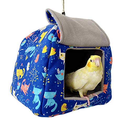 Bird Tent Plush Hammock Parrot Warm Hanging Nest for Cage,Bird Hideaway Hut Swing House Bed,Small Animals Habitat Winter Snuggle Sleeping Cave for Hamster Rat Parakeets Conure Cockatiel Lovebird