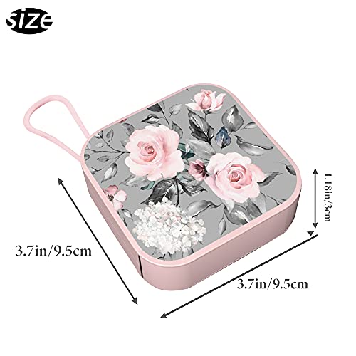 Hennaja Orthodontic Retainer Case,Perfect Denture case,Mouth Guard Case,aligner Case, Pill Case for Household|Office|Travel(1-Grey Rose)