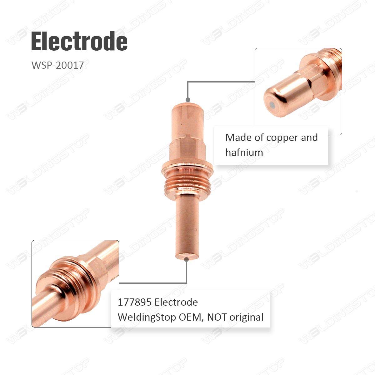 177895 Electrode 177896 Tip Nozzle for Miller ICE-80C/CM Plasma Cutting Torch 10pcs