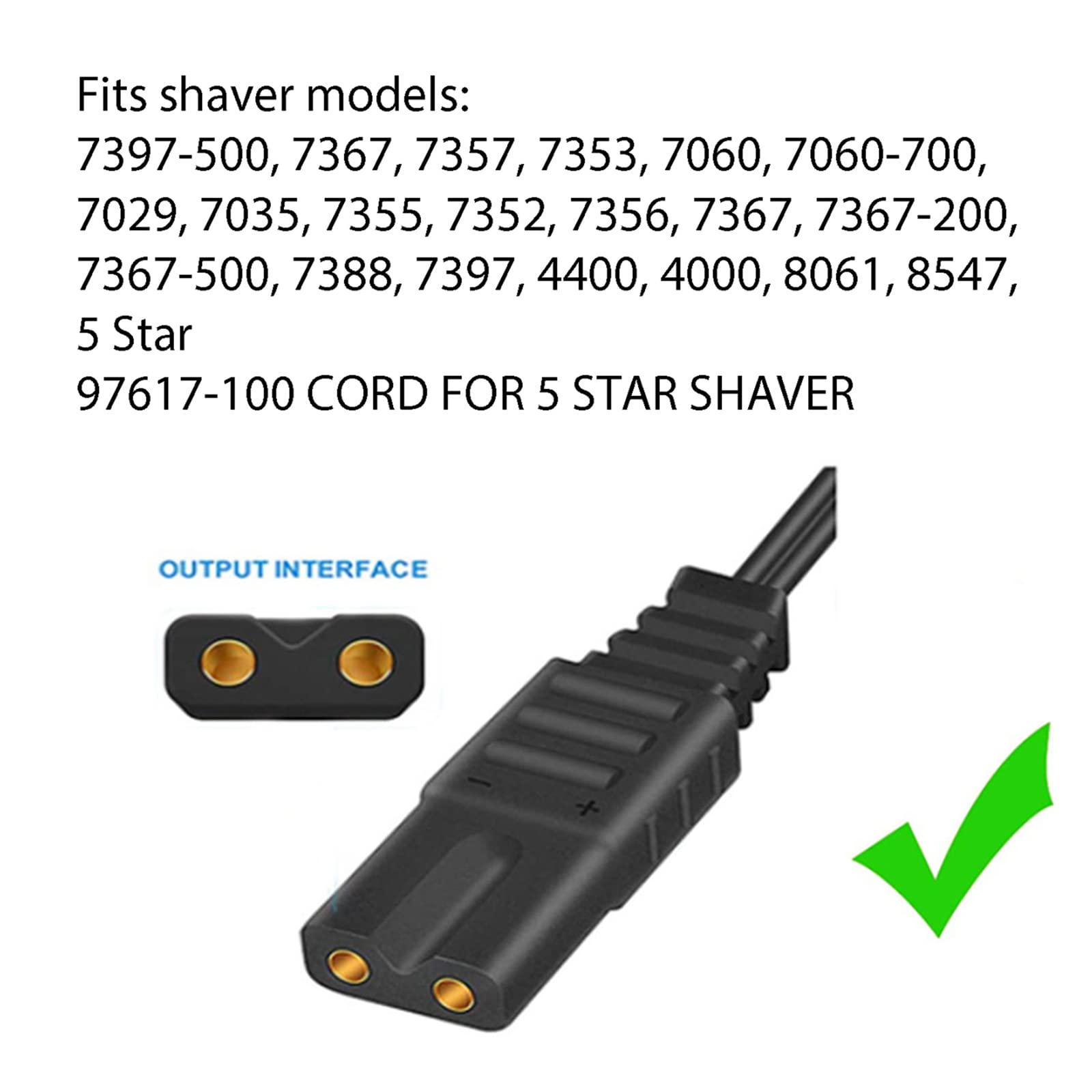 2V Shaver Charger for Wahl Shaver 8061 7357 7029 7356 7035 8163 7339 7367 7060 Replacement Whal Clipper Cordless Trimmer Power Cord Supply Adapter