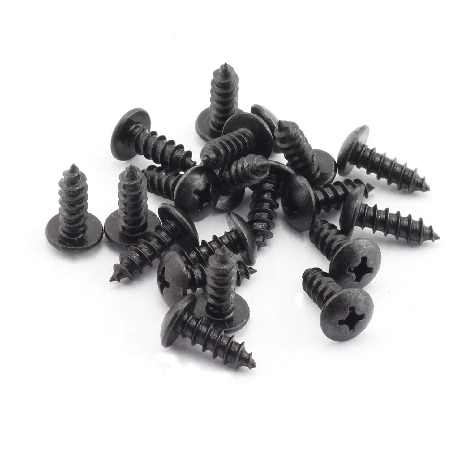 50pcs M4x12mm Self Drilling Black Screw Carbon Steel Hardware Accessories Philips Drive Round Head Self Tapping Wood Screws