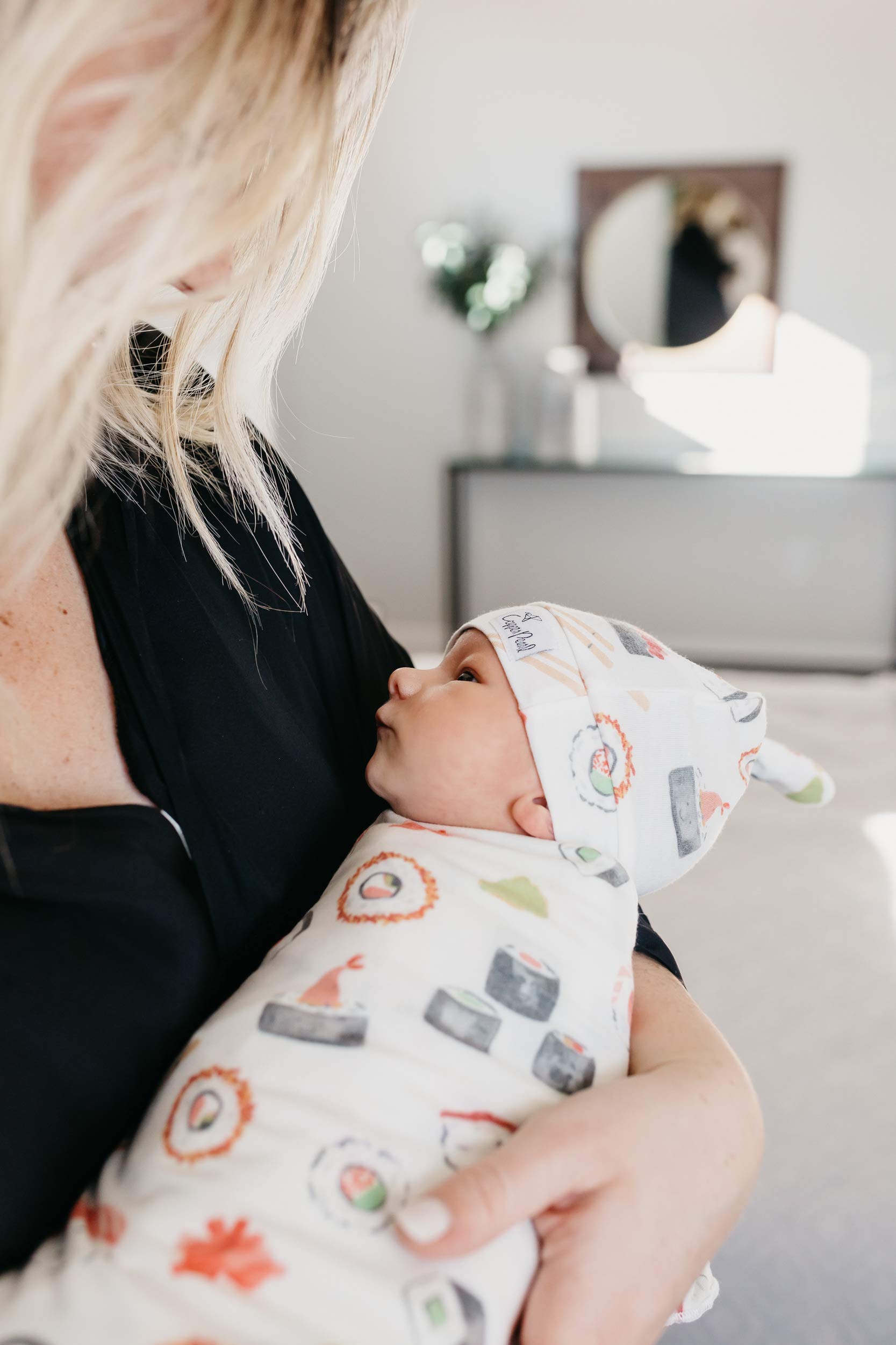 Large Premium Knit Baby Swaddle Receiving Blanket "Baja" by Copper Pearl
