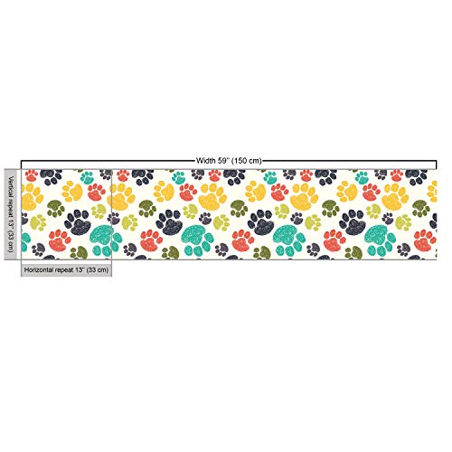 Ambesonne Dog Lover Fabric by The Yard Hand Drawn Paw Print Doodles Circular Pattern Drawing Animal Decorative Material for Upholstery and Outdoor Cuhsion Fabric Storage Baskets 1 Yard Charcoal Beige