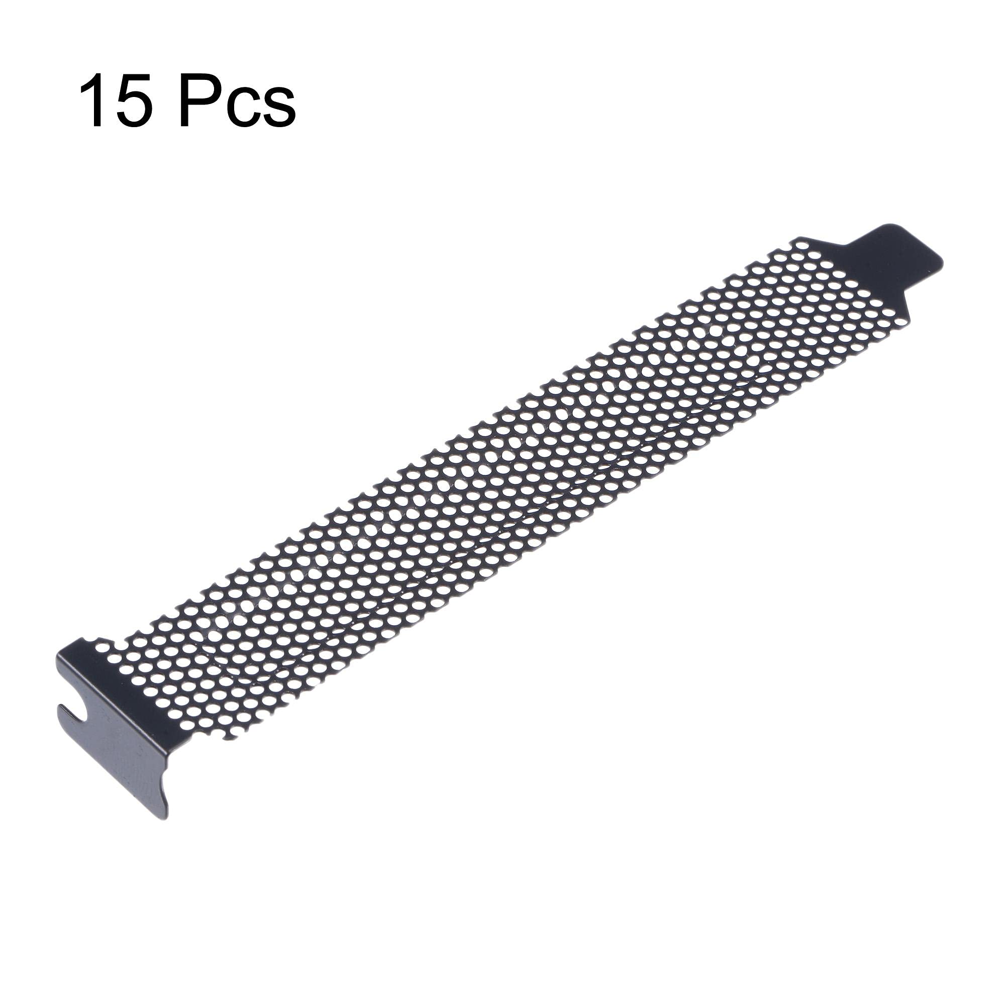 uxcell PCI Slot Covers with Screws for PC Case Airflow and Dustproof Black 15pcs