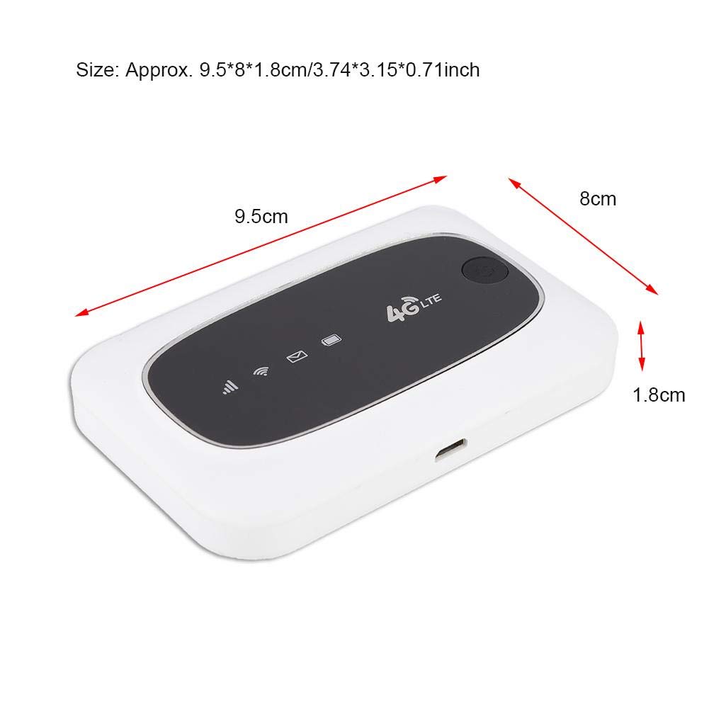 4G LTE Mobile WiFi Modem Mini Wireless Mobile Router Portable Pocket WiFi Router Hotspot for Indoor/Outdoor, Travel Partner Modem WiFi Gaming Router(White)