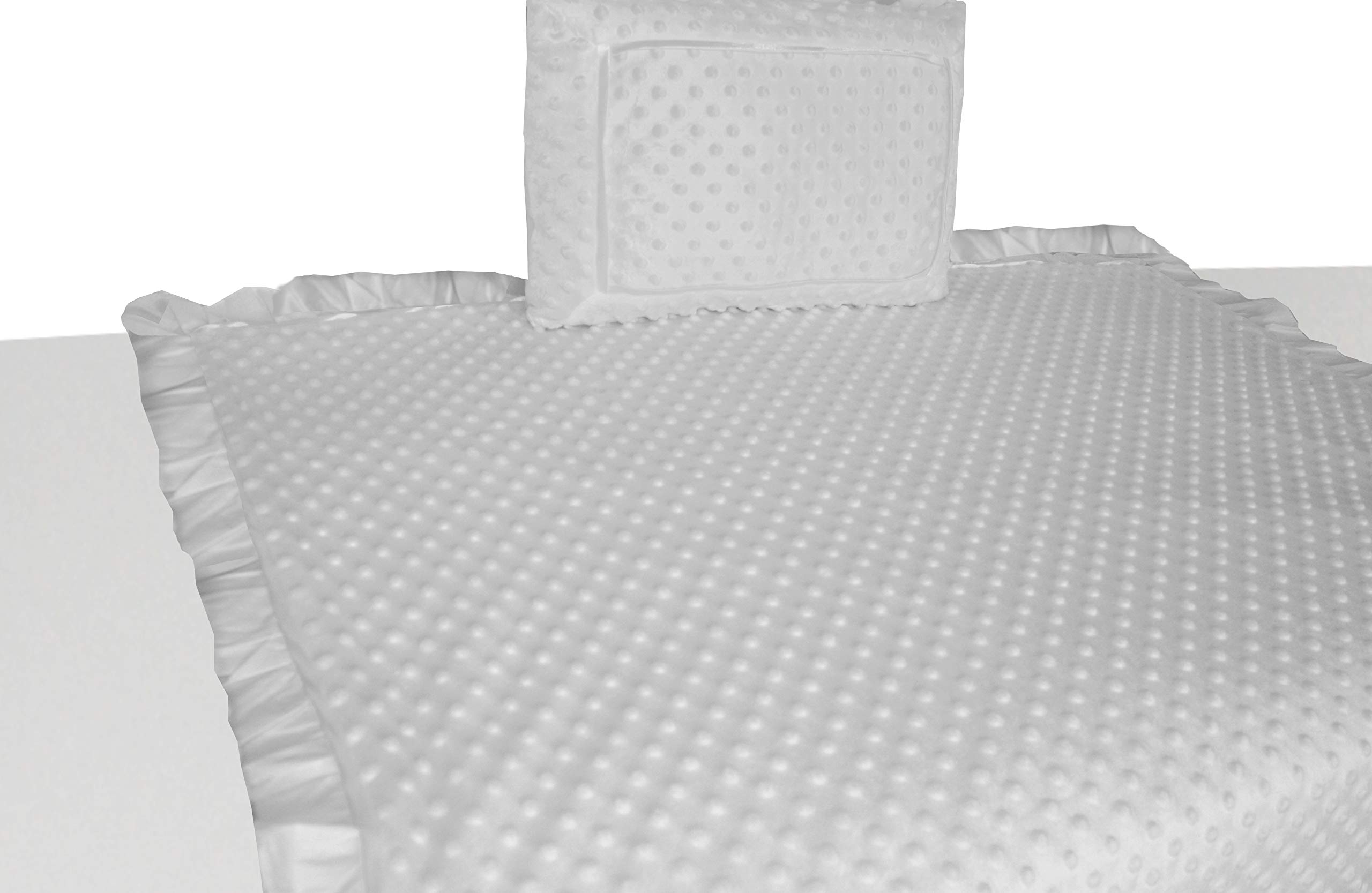 BabyFad Minky Ultra White 9 Piece Baby Crib Bedding Set
