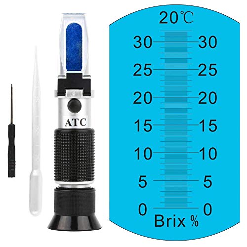 AIHG Hand Held Refractometer,Portable 0~32% Brix Meter Refractometer for Food Fruit Beverages Beer Wine Sugar Content Test