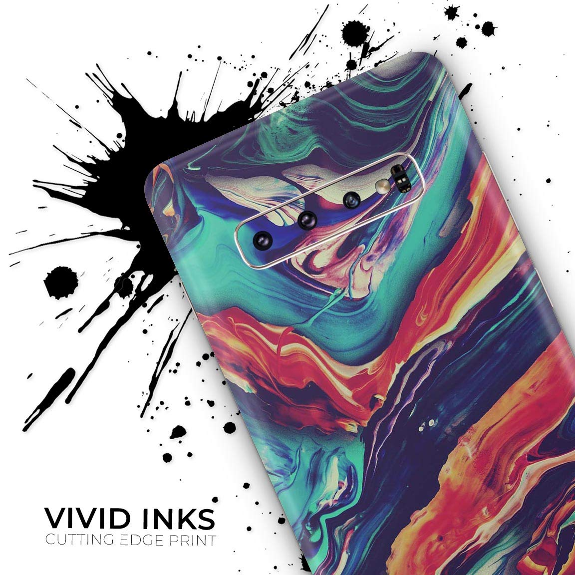 DesignSkinz Liquid Abstract Paint Remix V3 Protective Vinyl Decal Wrap Skin Cover Compatible with The Samsung Galaxy S20 (Screen Trim & Back Glass Skin)