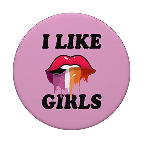 I Like Girls Lesbian Graffiti Paint Drip Queer Flag LGBTQ PopSockets Swappable PopGrip