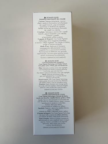 BIOPOINT Cromatix Reviving Silver Shampoo, Purple Shampoo for Blonde Hair, Blue No Yellow Toner for Bleached and Grey Hair - Shampoo Antigiallo per Capelli Biondi