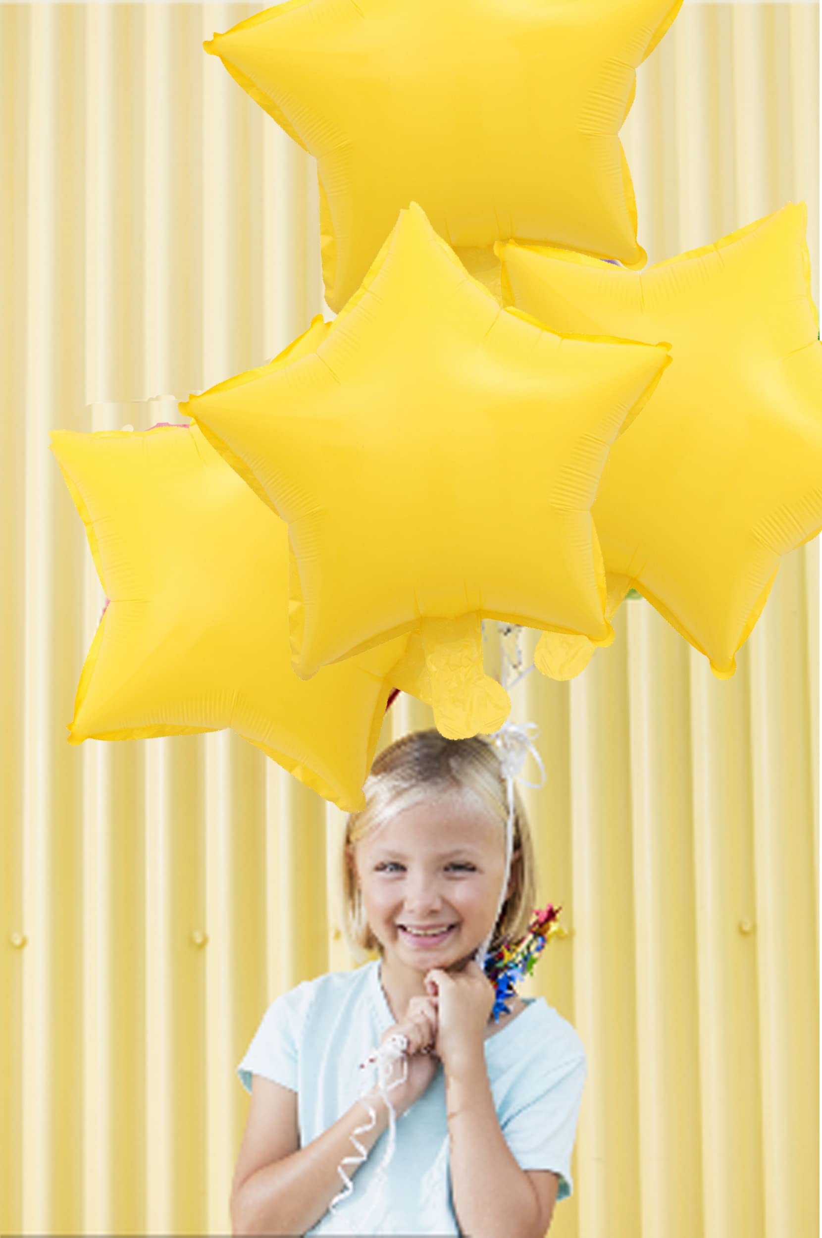 10 Pcs Yellow Star-Shaped Balloon 18 Inch Foil Balloon Mylar Balloon Happy Birthday Balloons Decoration