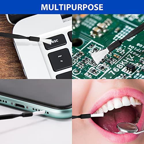 400 Pcs Disposable Dental Micro Applicators Fluoride Applicator with Dispenser, Black Bendable Applicator Brush Microbrush Applicator Tips Dental