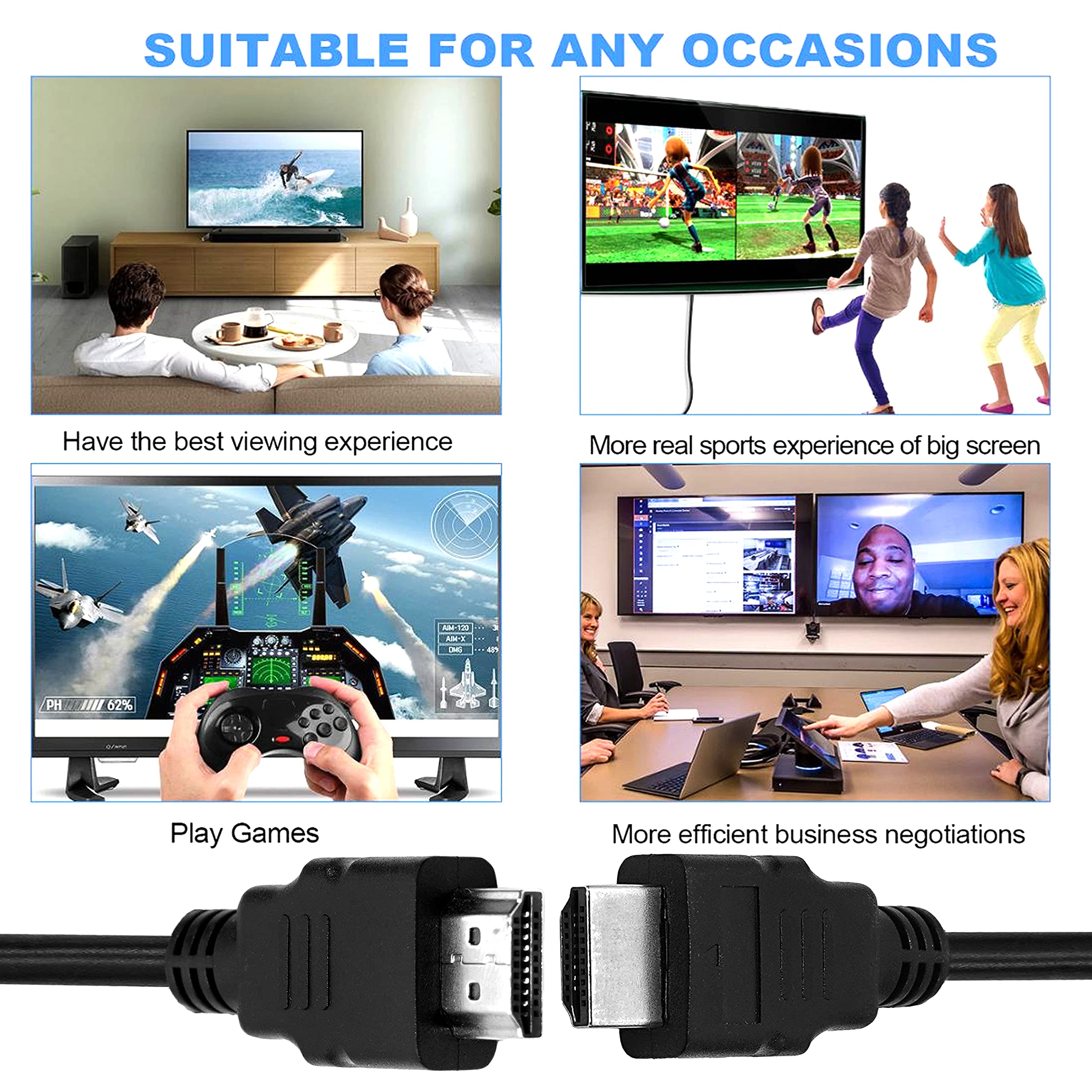 10 Pack High Speed Hdmi Male to Male Cable 2 Feet