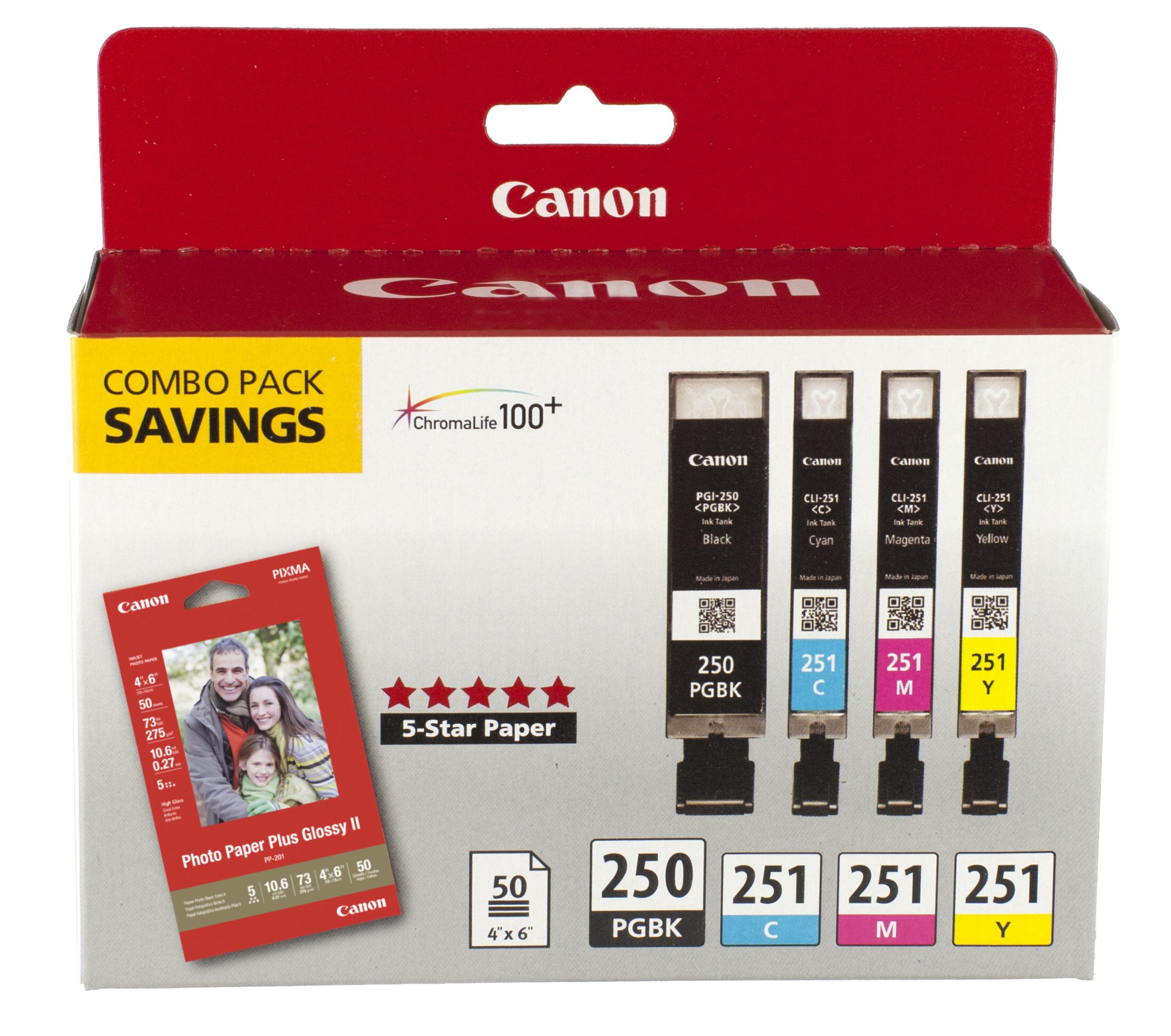 Canon PGI-250/CLI-251 Ink and CLI-251XL Gray Ink with Photo Paper
