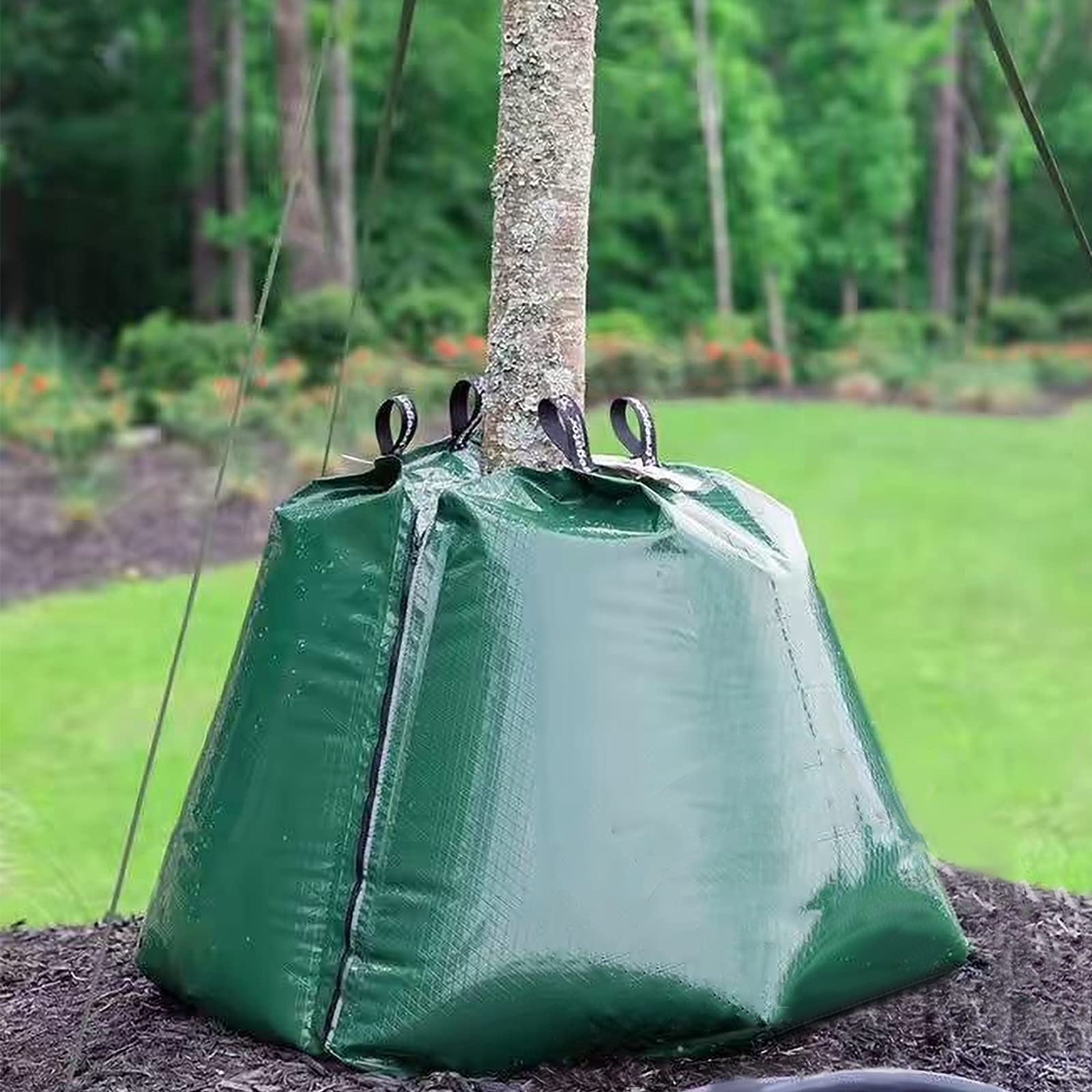 DAENO Gator Tree Water Bag 20 Gallon 2 Pack Tree Ring Slow Release Tree Watering Bag Adjustable for Plants Established Trees with Drip Tube and Zipper Made of Durable PVC Material