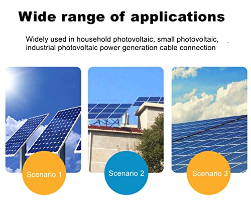 1 Pair 1 to 4 Y Branch M/FFFF and F/MMMM Solar Panel Connectors Parallel Adapter Cable Solar Connectors Wire Waterproof Plug Tool Kit for Solar Panel