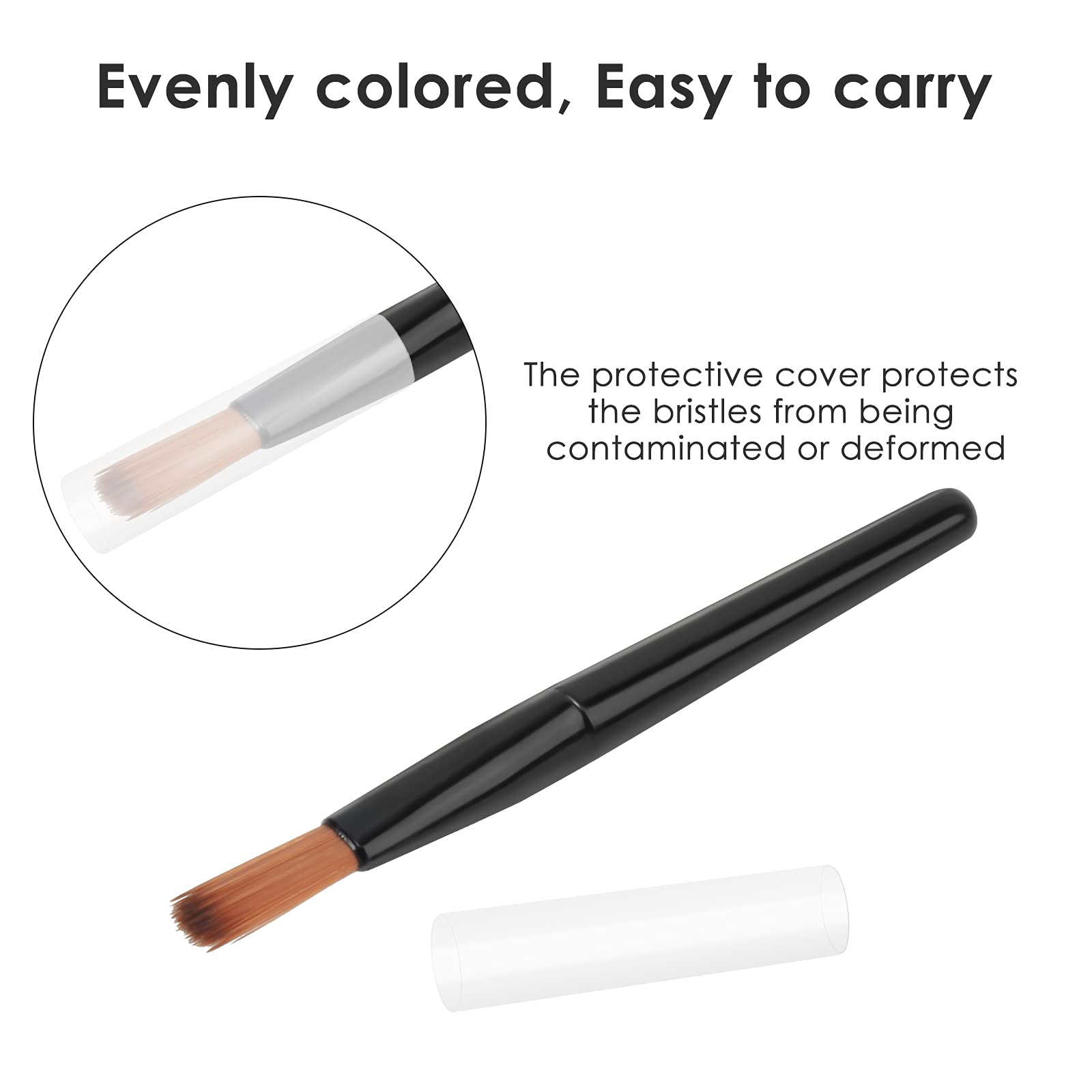50Pcs/Set Lip Brushes, Disposable Lip Brush Lip Gloss Makeup Brush, Lipstick Gloss Wands Applicator Cosmetic Tool Kits(Black)