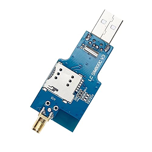 Teyleten Robot SIM800C USB GSM GPRS Wireless Module Quad-Band, 850/900/1800/1900MHz, CH340T USB Chip Support 2G 3G 4G SIM Card USB Communication SMS Data Transmission with Antenna (SIM800C is New)