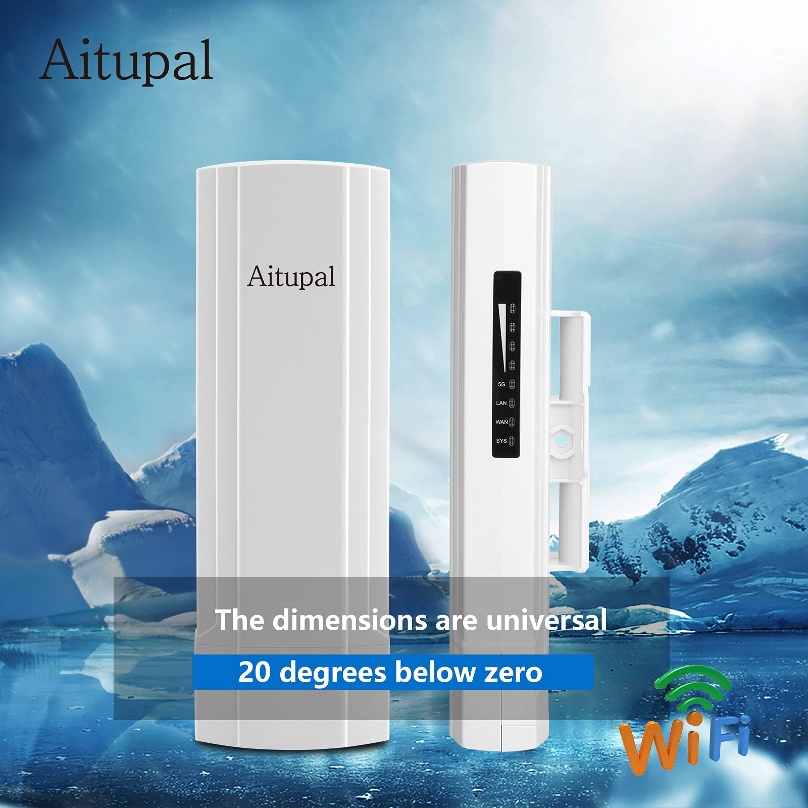 Aitupal 5.8G Gigabit 1Gbps High Speed Wireless Bridge, Point to Point WiFi Outdoor CPE with 14dBi High-Gain Antenna, 5KM Long Range Working Distance Support starlink Router,48V PoE