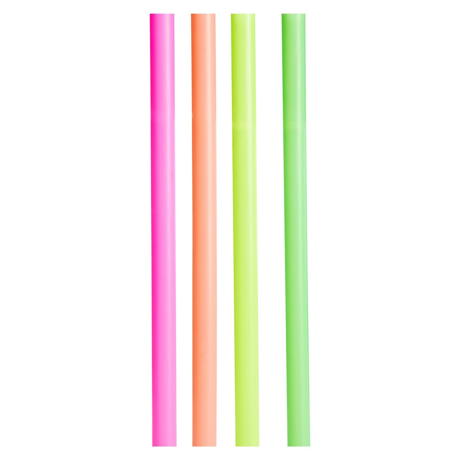 100-Pieces of Plastic Disposable Jumbo Straws Individually Wrapped 10 Inches Long for Boba, Fruit Smoothies, Milkshakes, Bubble Tea (4 Colors, 0.5 Inch Diameter)