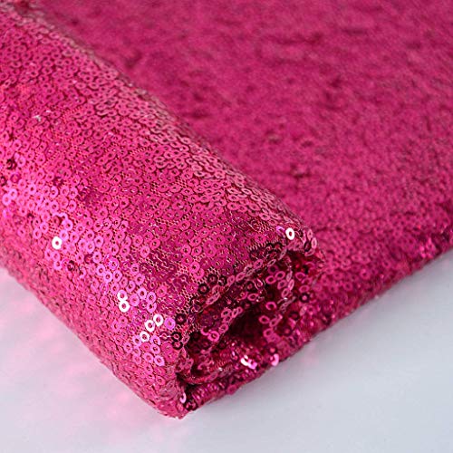 Sequin Fabric by The Yard Fuchsia Sequin Material for Sewing Little Mermaid Fabric Flip Sequins Fabric Hot Pink Payette Sequin Fabric Sequin Fabric Backdrop (1 Yard, Fuchsia)