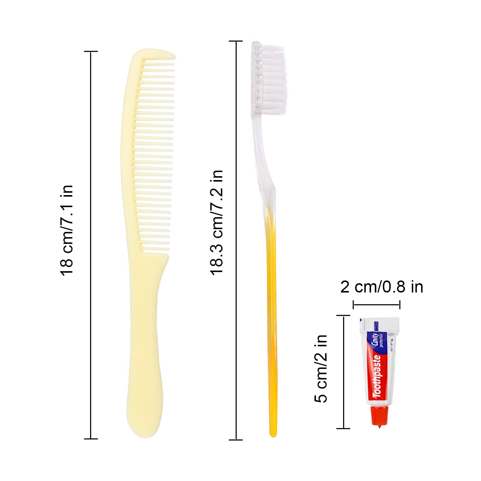 fafortune 50 Pack Disposable Toothbrushes with Toothpaste and Comb for Homeless Individually Wrapped-Suitable for Hotel,Air Bnb,Shelter/Homeless/Nursing Home/Charity((50 pcs))