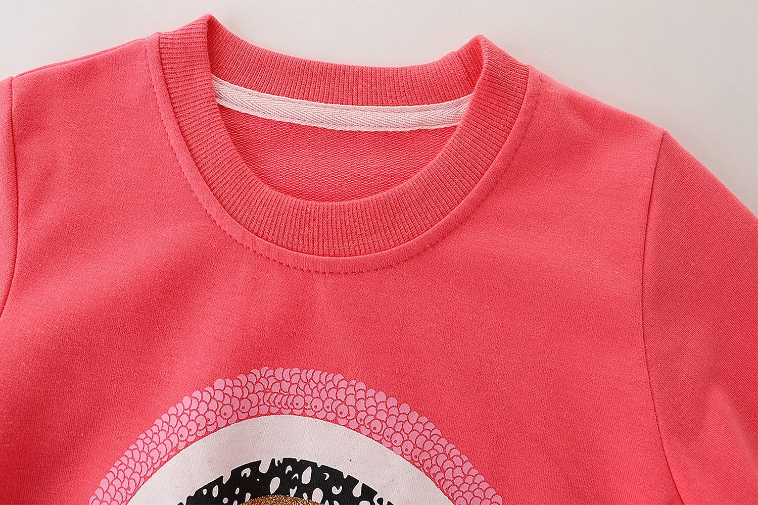Bumeex Toddler Girl's Sweatshirt Clothes Outfit,Rainbow Crewneck Christmas Clothing Pink 3t
