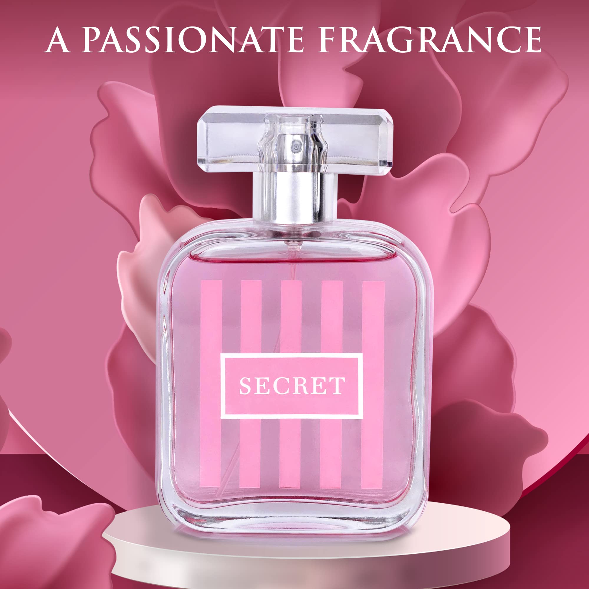 NovoGlow Lady Eau De Toilette for Women elegant 3.4 fl oz Bottle with Shiny Suede Pouch Lovely Gift Combination of Fruity and Floral Notes with Pine Tree Base Aromatic Fragrance for All Occasions (D)