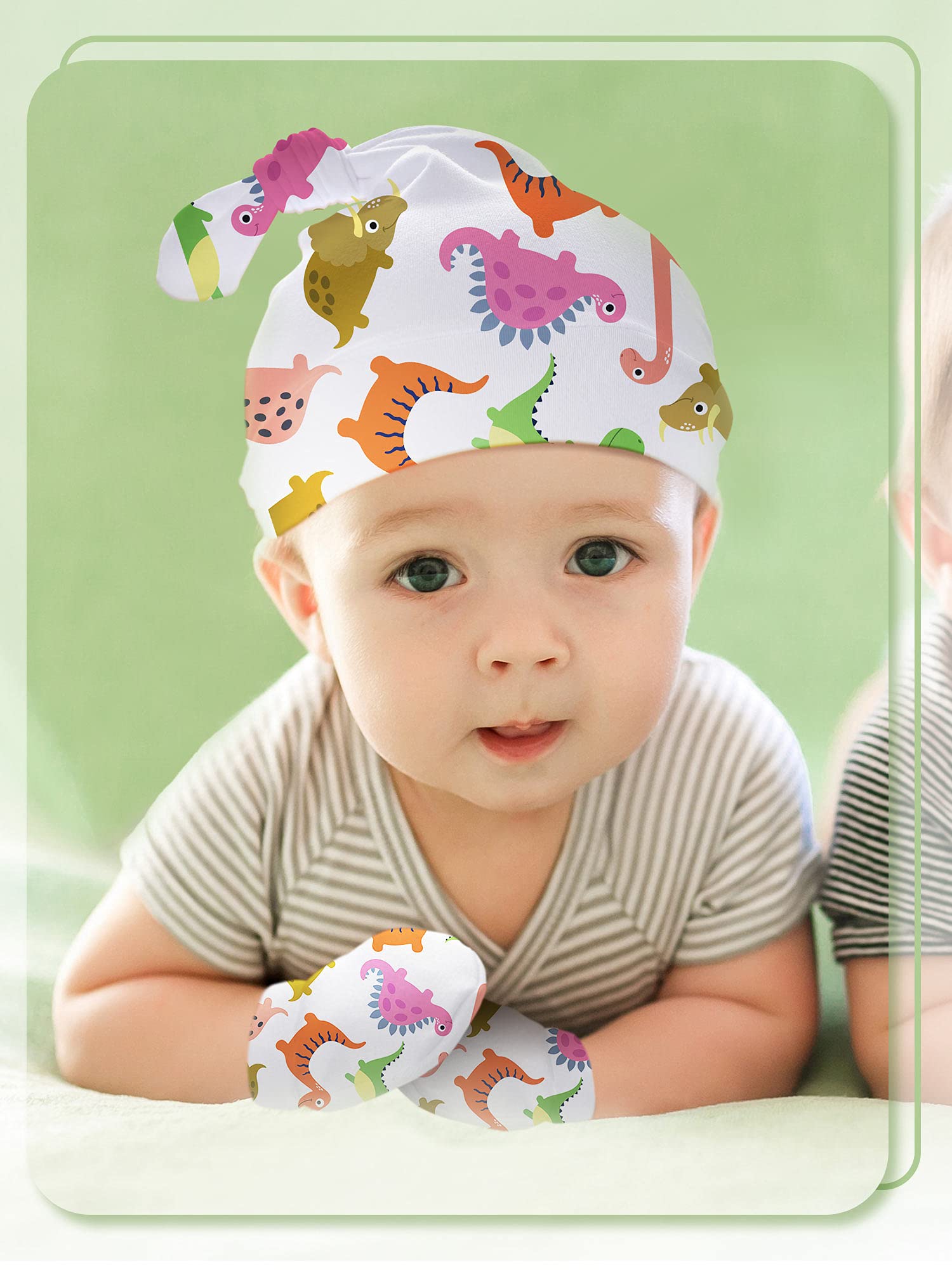 Newborn Baby Hats Mittens Set Blank Sublimation Infant Baby Hats White Newborn Beanie Soft Mittens for 0-12 Months (15)