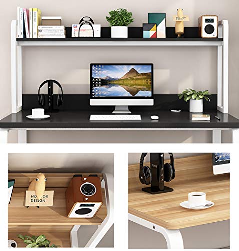 47inch Computer Desk with Hutch and Bookshelf,Modern Writing Table Gaming Desk with Space Saving Design,Large Home Office Workstationwith Desk