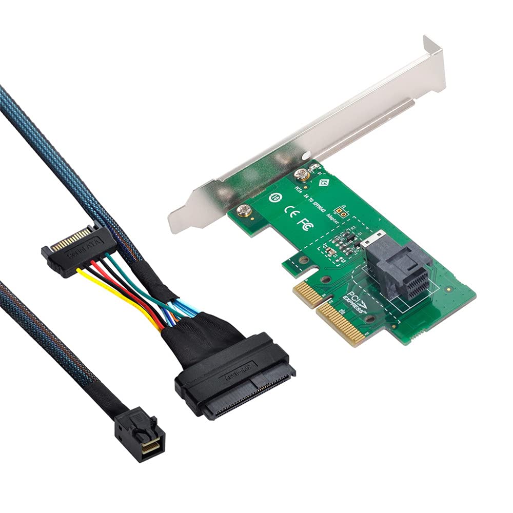 xiwai PCI-E 3.0 4.0 to SFF-8643 Card Adapter and U.2 U2 SFF-8639 NVME PCIe SSD Cable for Mainboard SSD