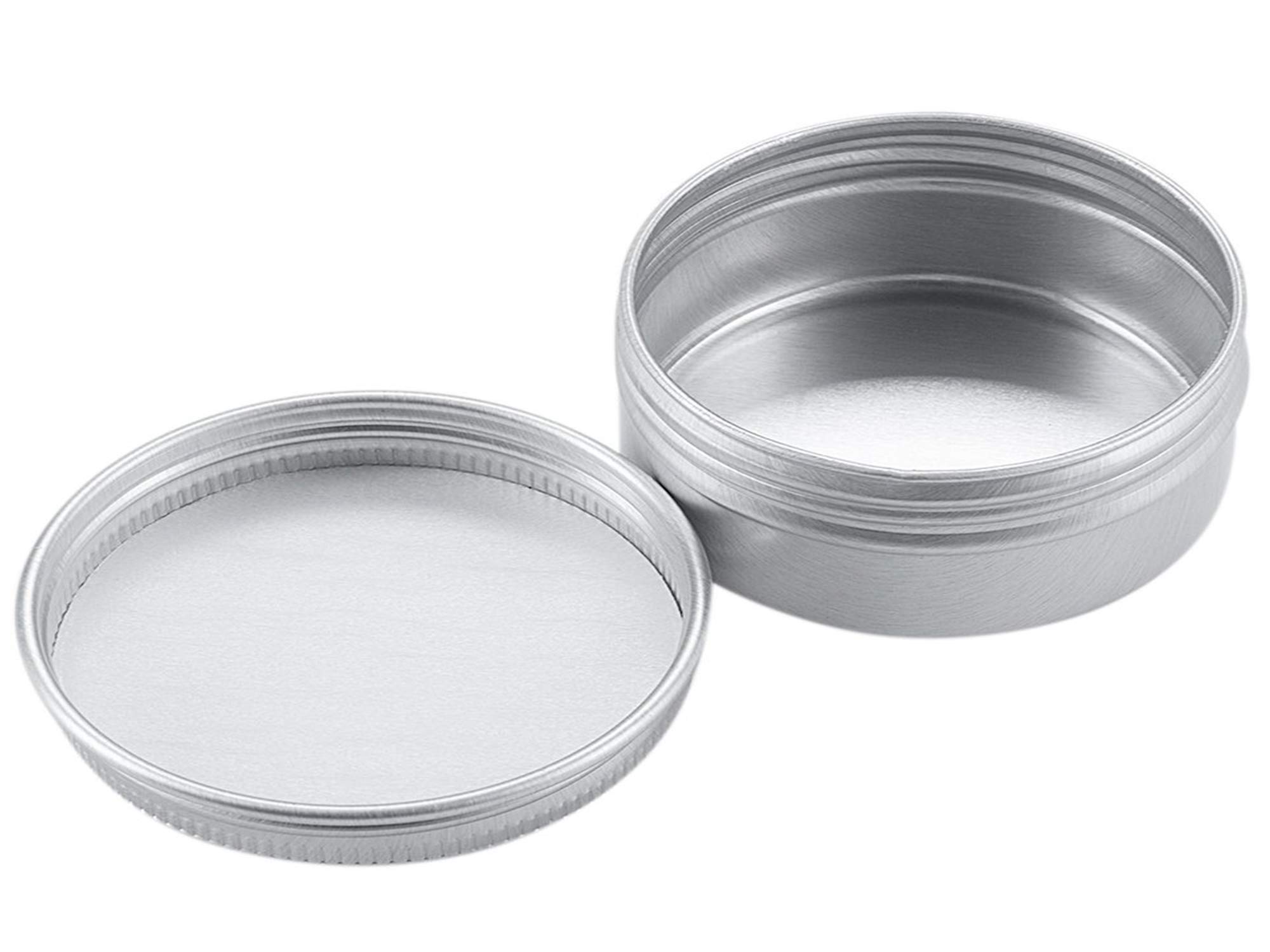 6 Ounce Aluminum Tin Jar Refillable Containers 180 ml Aluminum Screw Lid Round Tin Container Bottle for Cosmetic,Lip Balm, Cream, 12 Pack.