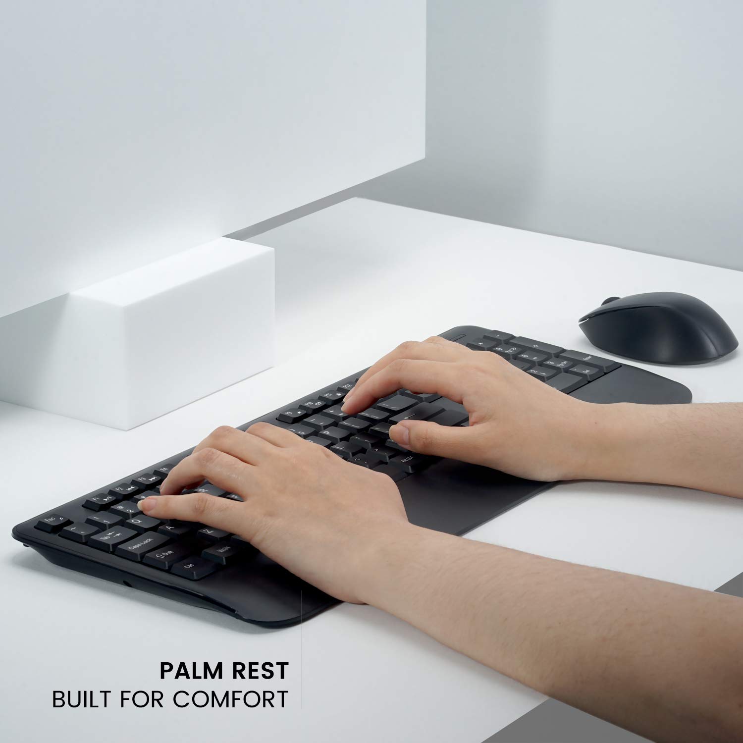 Perixx PERIDUO-714, Wireless Standard Keyboard and Mouse Combo Set, Black (11668)