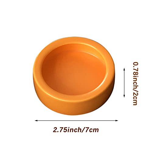 2 Pack Reptile Food Bowls Mini Ceramic Water Feeder Bowl Anti-Escape Mini Reptile Feeder for Lizard Anoles Bearded Dragons Crested Gecko Hermit Crabs