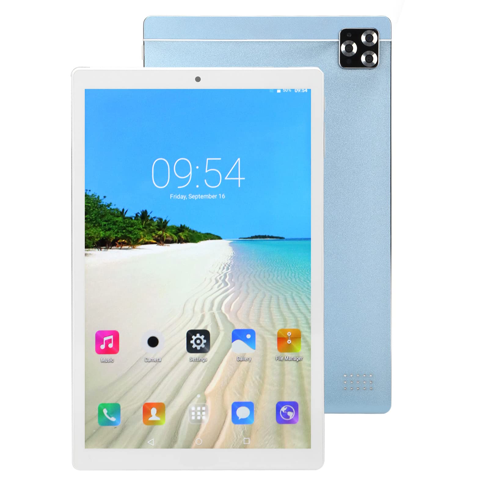 10.1 Inch Tablet, Tablet PC 4GB 64GB Blue 2.4G 5G WiFi 8000mAh for Android 11.0 for Reading (US Plug)