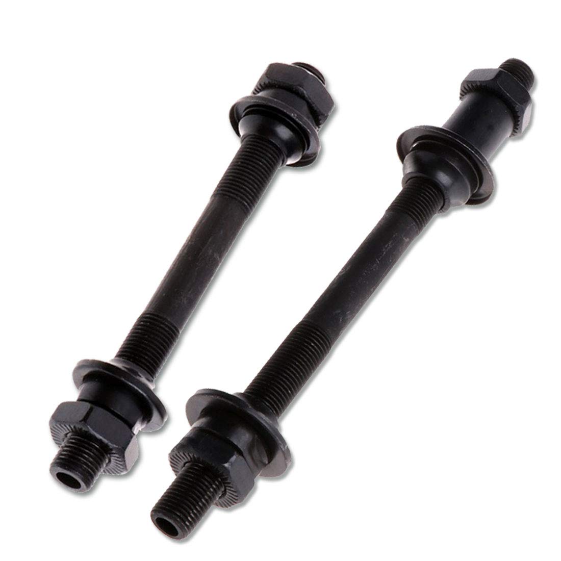 1 Pair Durable Steel Axles Hollow MTB Quick Release Shaft Hollow Hub Shaft Front and Rear Axle for Mountain MTB Bike(Black)