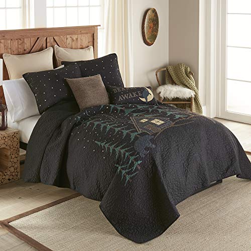 Donna Sharp Throw Pillow - Evening Lodge Decorative Throw Pillow with Bearly Awake Design - Rectangular