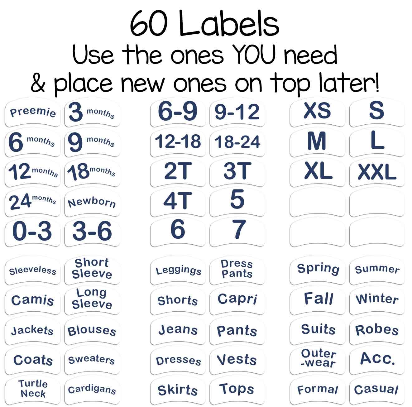 6 Child or Baby Boy Nursery Clothing Size Closet Dividers Blue Nautical (Fits 1.5" Rod)
