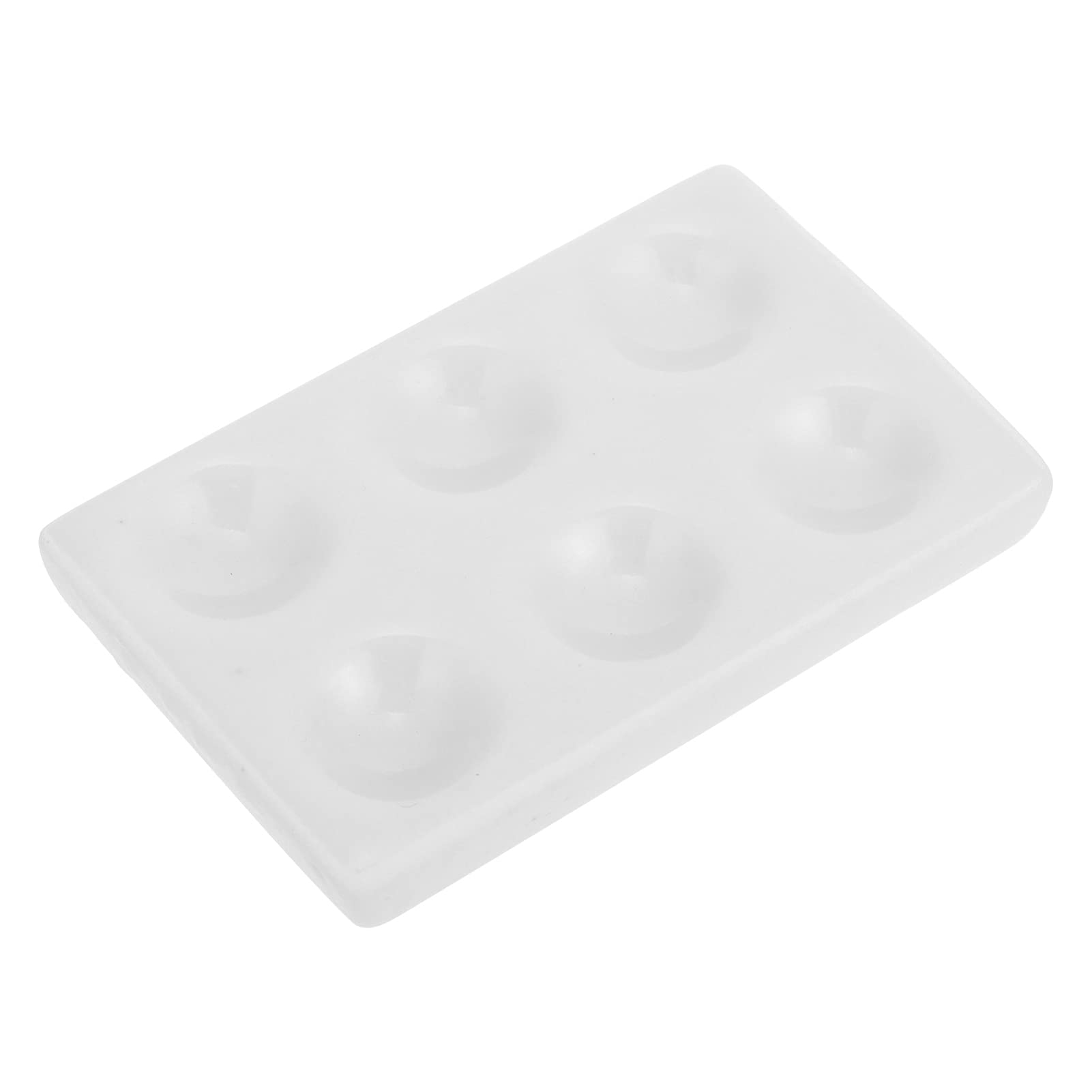 Baluue Depressions Porcelain Spot Plate 6 Wells Scientific Ceramic Spotting Reaction Plate for Laboratory Experiment Chemical Testing White