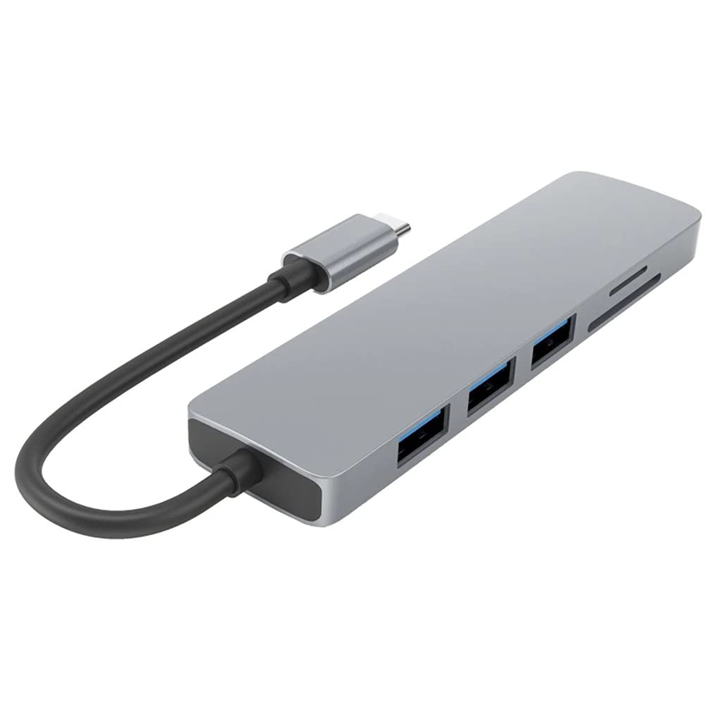 WJCCY Type-C Hub to HDMI-Compatible Adapter 4K 3 USB C Hub with TF Security Digital Reader Slot for MacBook Pro