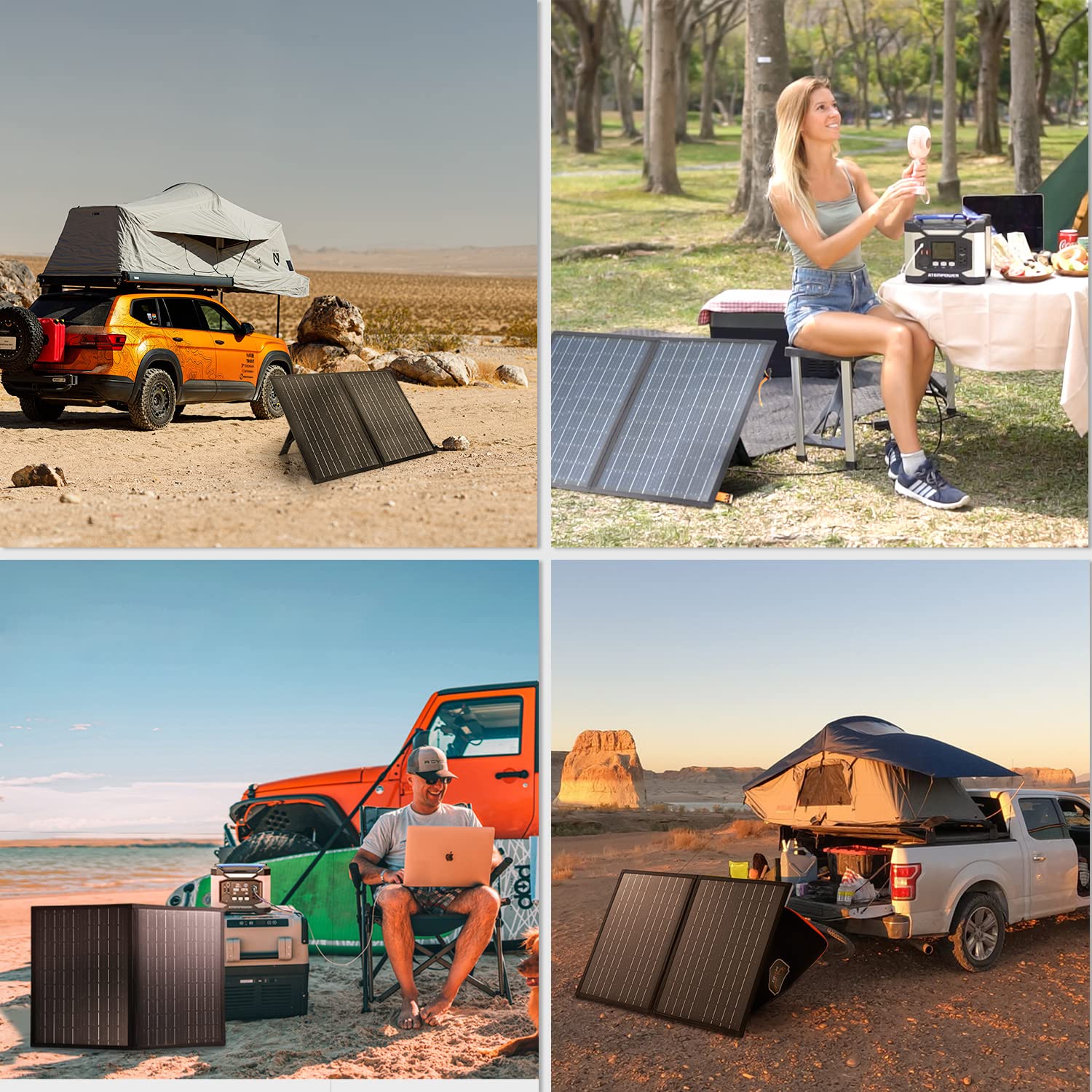 100W Foldable Solar Panel Kit- MOBI OUTDOOR Portable Solar Panel Charger with MC-4, DC, and USB Output for RV Laptops Solar Generator Van Camping Off-Grid (100W)