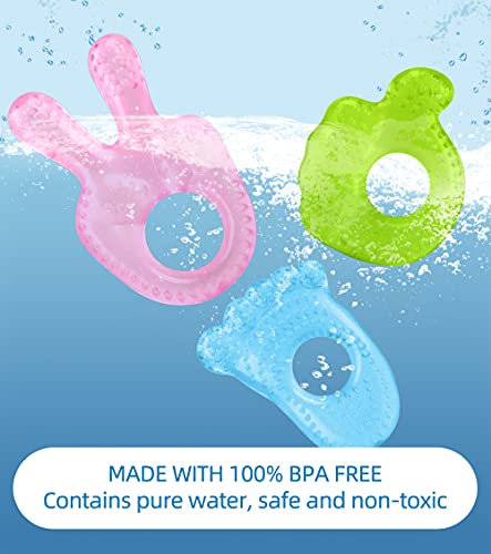 Water Teether 3-Pack, Teething Toys for Babies 0-6 Months BPA Free, Teething Toys Fridge Cold Teethers for Babies, Freezer Teethers for Babies - Hand & Foot Series