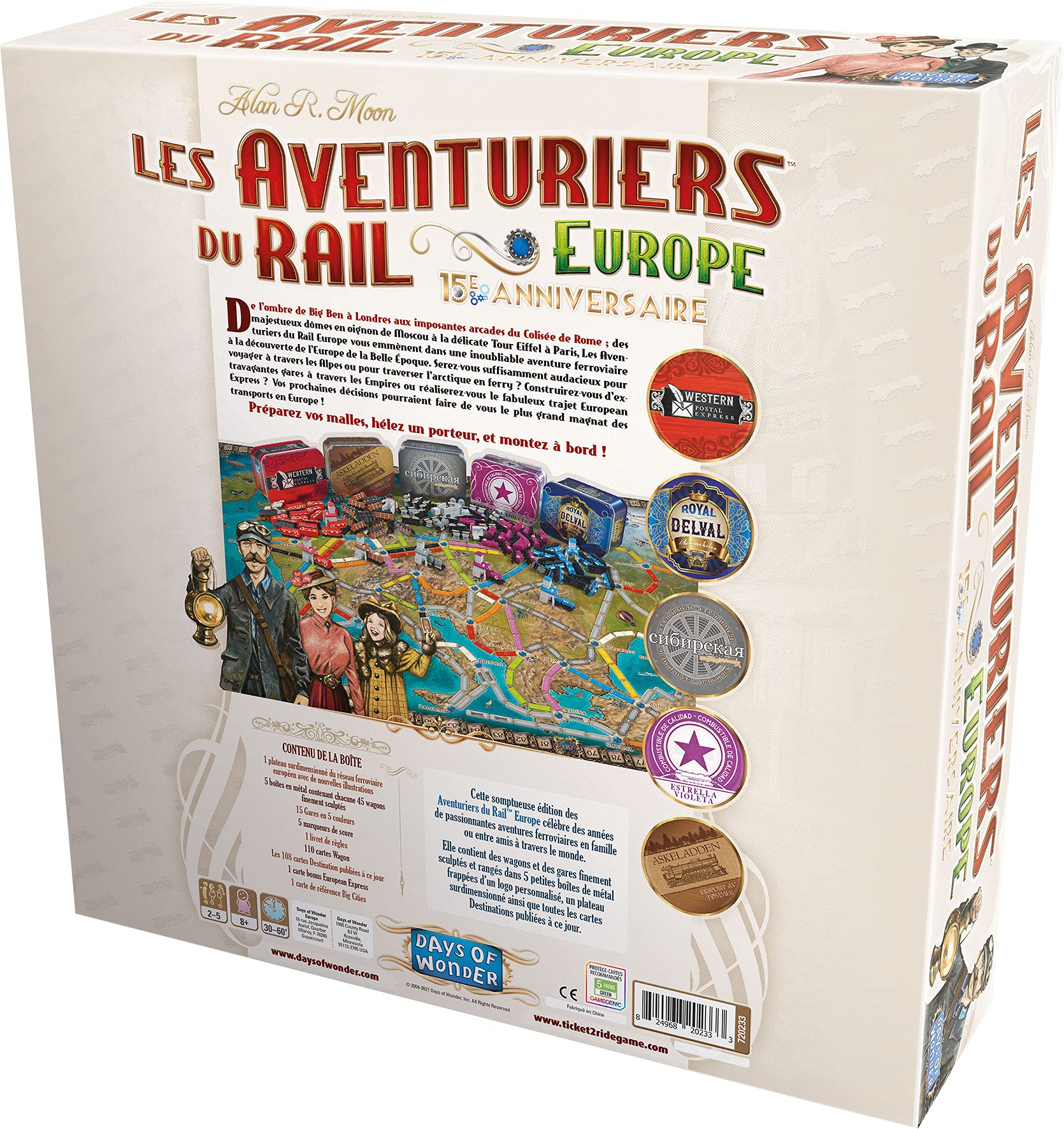 Asmodee Jeu - Les Aventuriers du Rail : Europe (15eme Anniversaire)