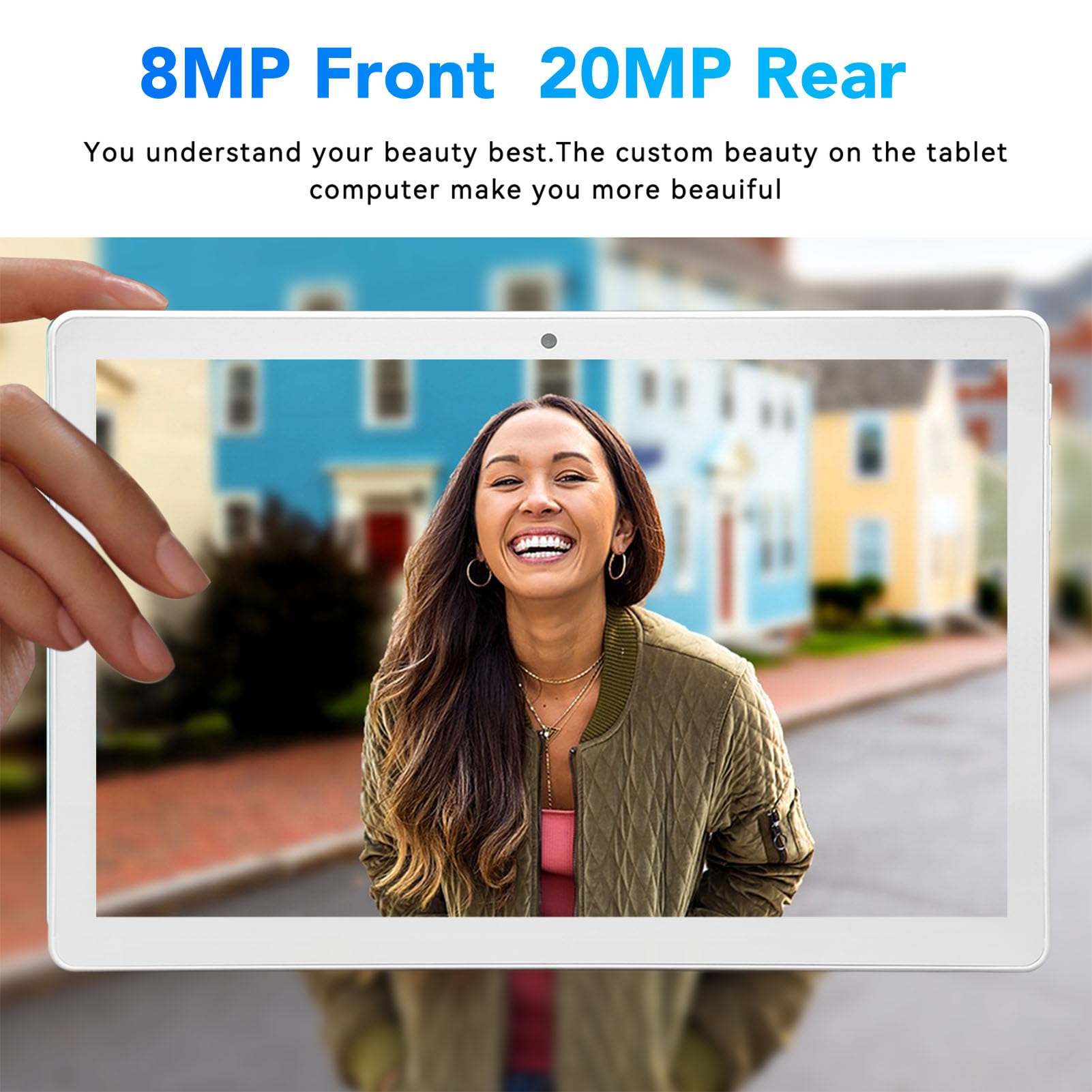 10.1 Inch Tablet, 4G Call 5G WiFi 12GB RAM 256GB ROM Tablet PC, 1920x1200 IPS 8MP 20MP Cameras Tablet for Business, Office, Family, School (US Plug)