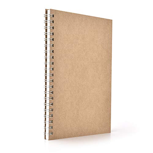 Blank Spiral Notebook Soft Cover Journal,Unlined Sketch Book Pad (6 pack)