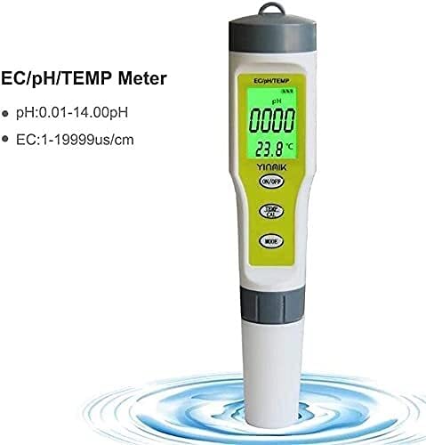 YUESFZ Precise Digital Tester Portable Ph/ec/Temp 3 in 1 Test Pen Handheld Ph Value Ph Meter Water Quality Tester for Pool Home Water Quality Practical Water Quality Detector