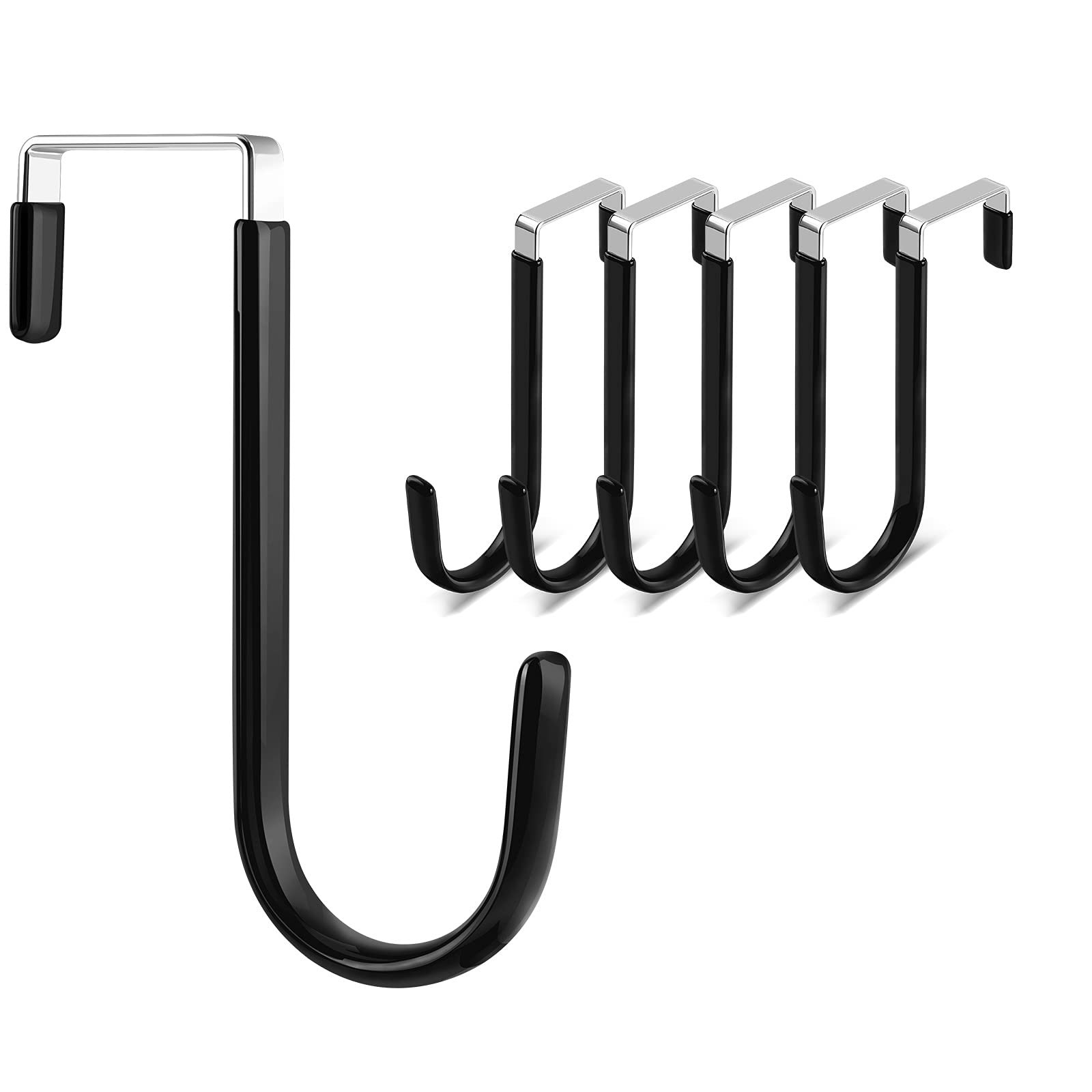 FLOWRALiKI Over The Door Hook, 6 Pack Door Hooks for Hanging Clothes, Towels, Coats, and More