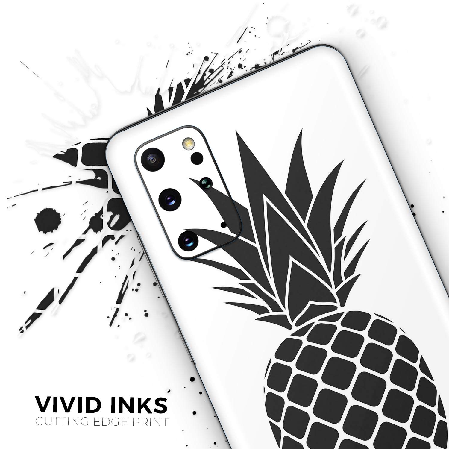 DesignSkinz Flat Pineapple Protective Vinyl Decal Wrap Skin Cover Compatible with The Samsung Galaxy S20 (Screen Trim & Back Glass Skin)