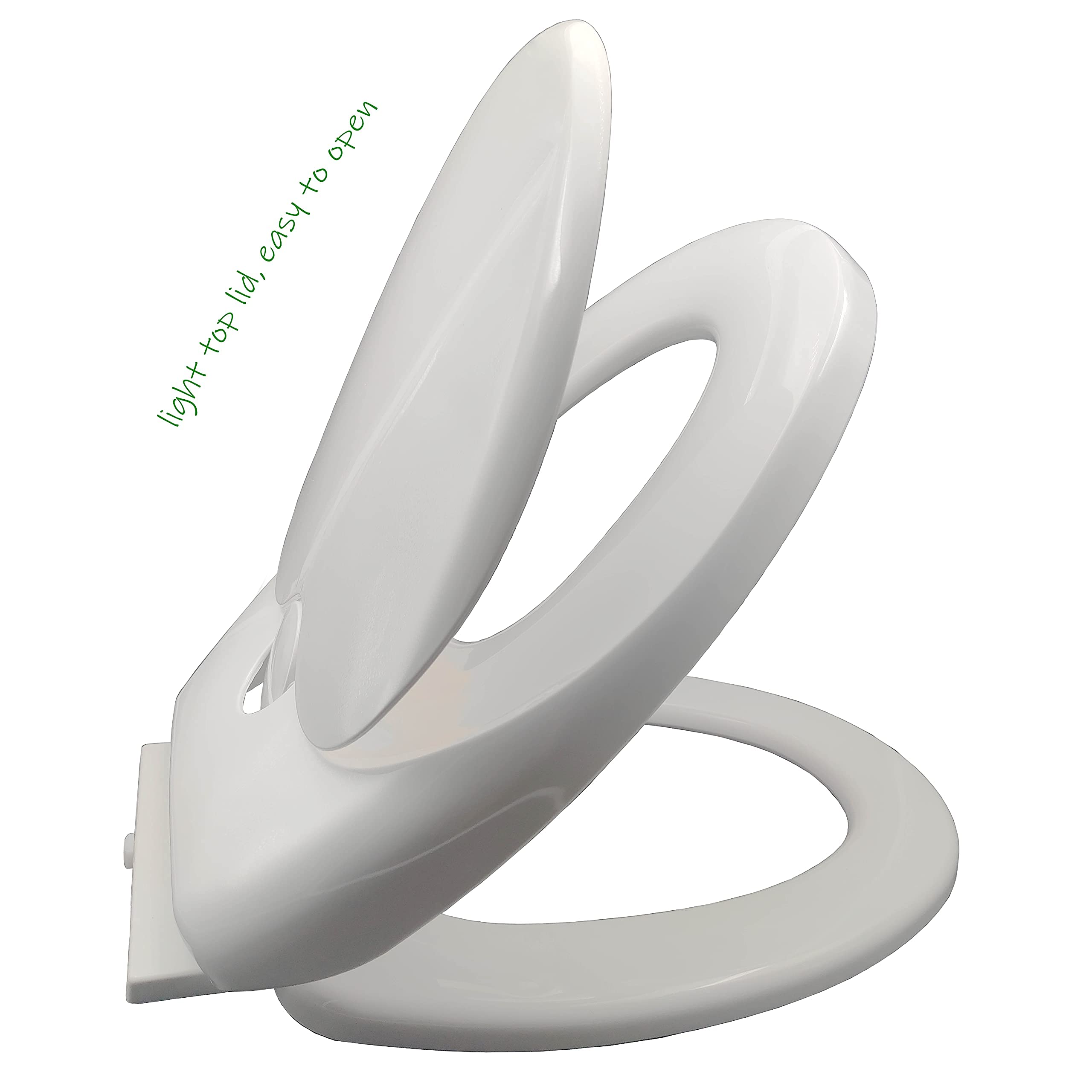 Toilet Seat with Built-In Potty Training Seat, Soft Close,Never Loosen, Removable Easy to Instal &Clean,Durable Plastic ,Fits both Adult and Child, Oval, White